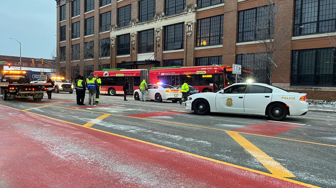 IndyGo bus crash involving multiple vehicles leaves driver, passenger ...