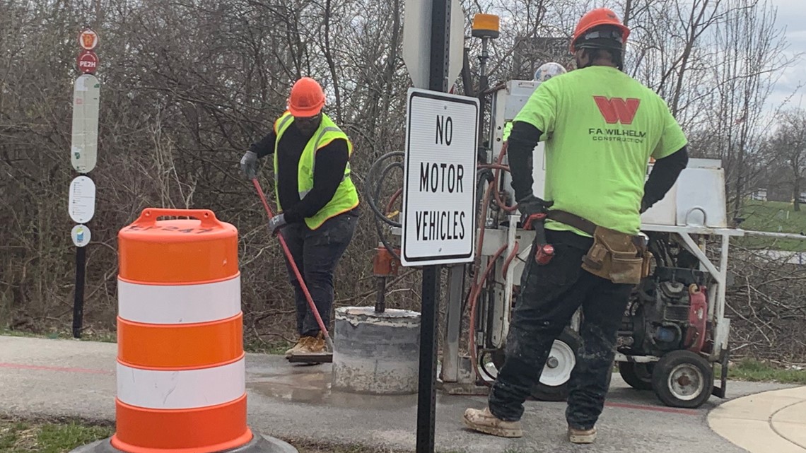 Bollard installation starts for Monon, Pennsy trails | wthr.com
