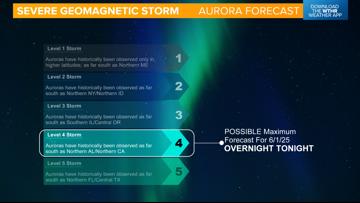 Aurora possible tonight as Geomagnetic Storm strengthens to G4 conditions | wthr.com