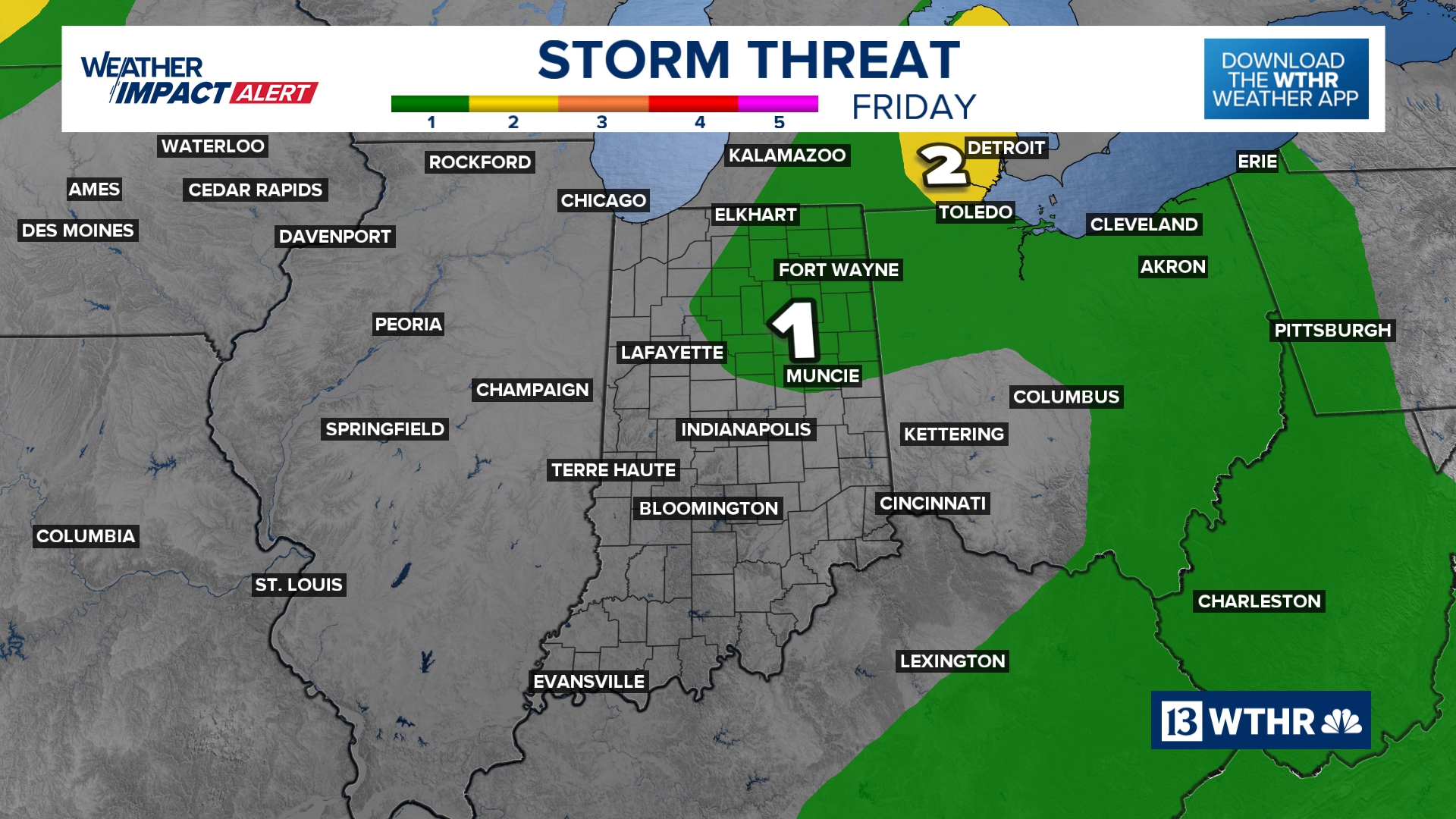 Rain zones Friday | Scattered downpour chances across Indiana | wthr.com