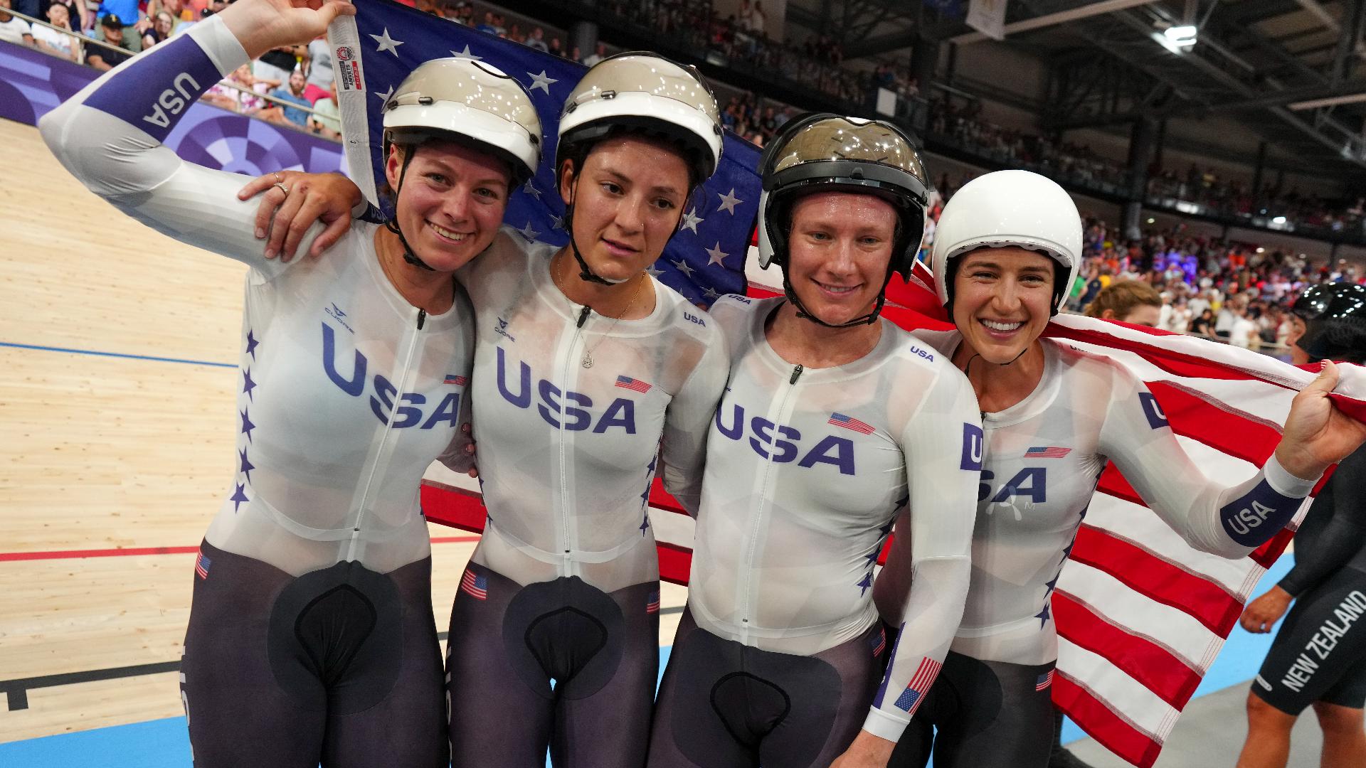 Brownsburg's Chloé Dygert wins gold in track cycling | wthr.com