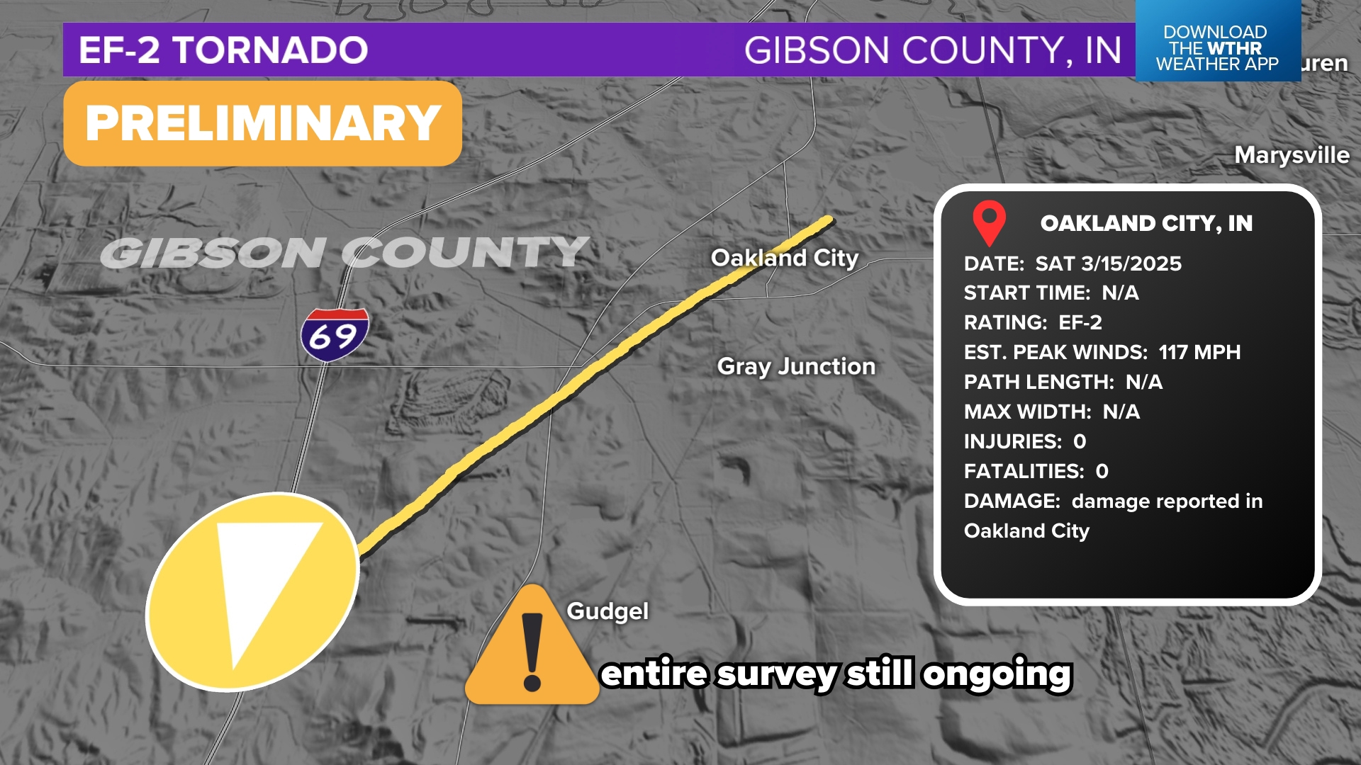 Indiana tornado track maps from weekend severe storms (March 2025 ...