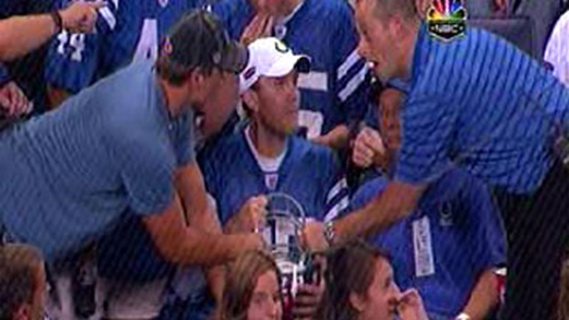 Colts fan catches helmet | wthr.com