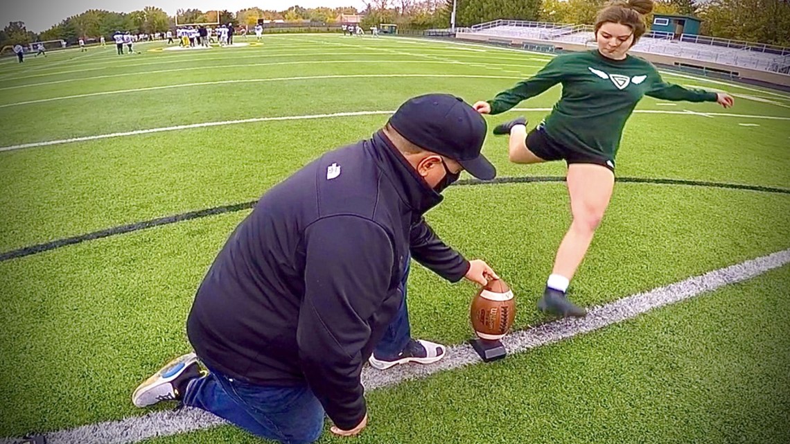 Female kicker helps Greenwood advance in high school sectionals | wthr.com