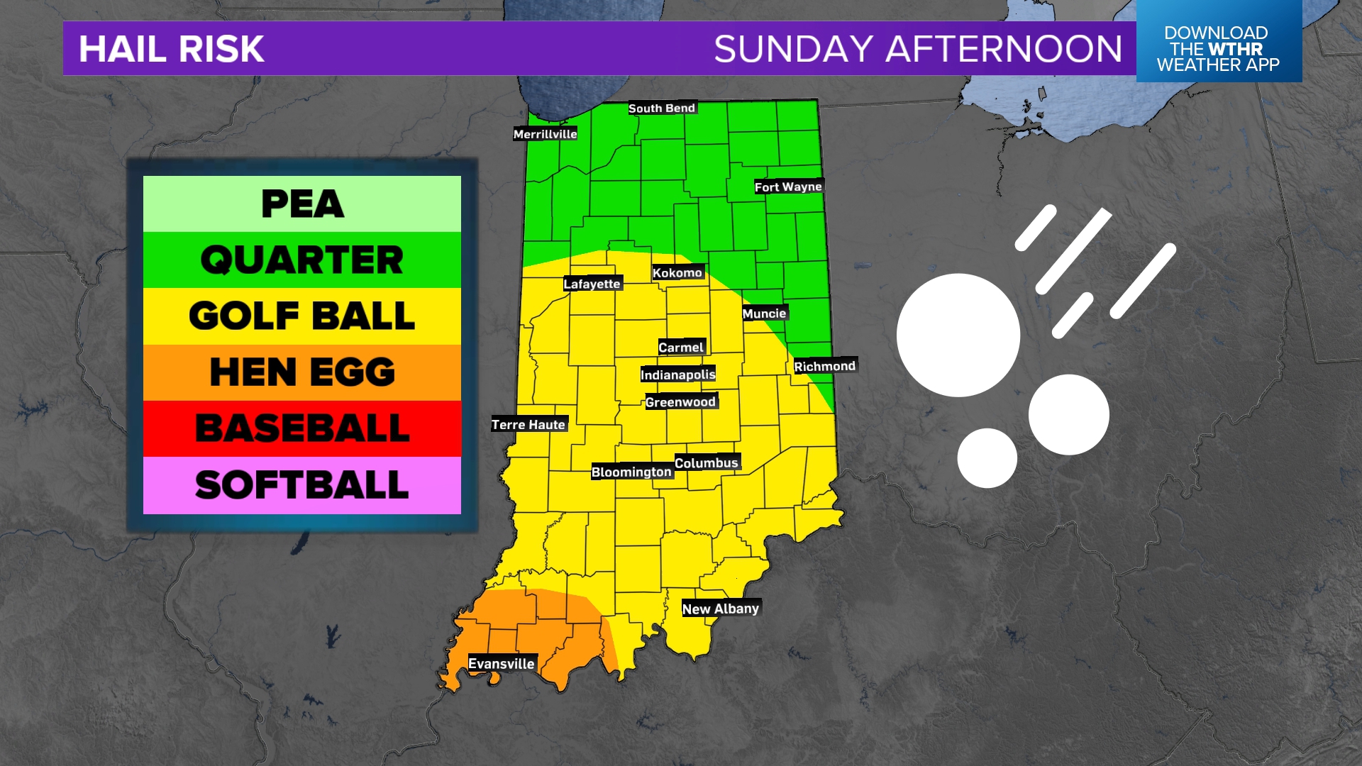 Wind, Tornado, & Hail Zone Maps for Indiana Sunday Storm Threat | wthr.com