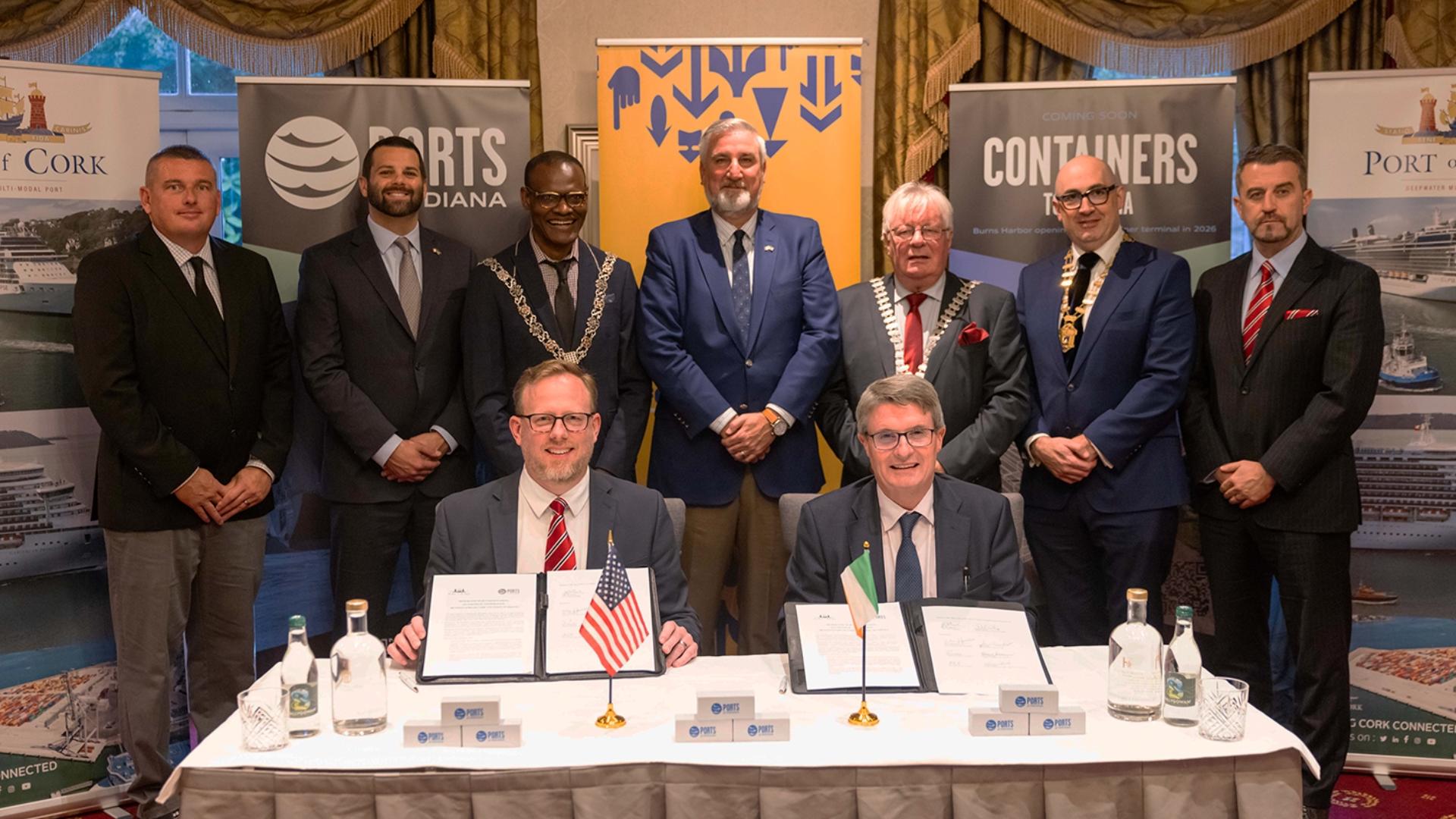 Officials sign agreement for Ireland-to-Indiana container service ...