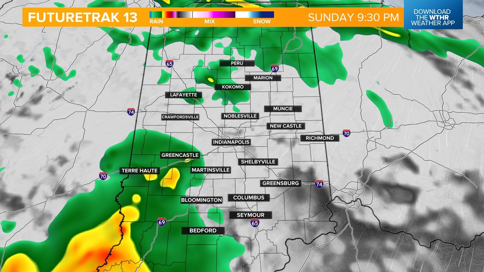 Timeline for Grand Prix, Mother's Day rain | wthr.com
