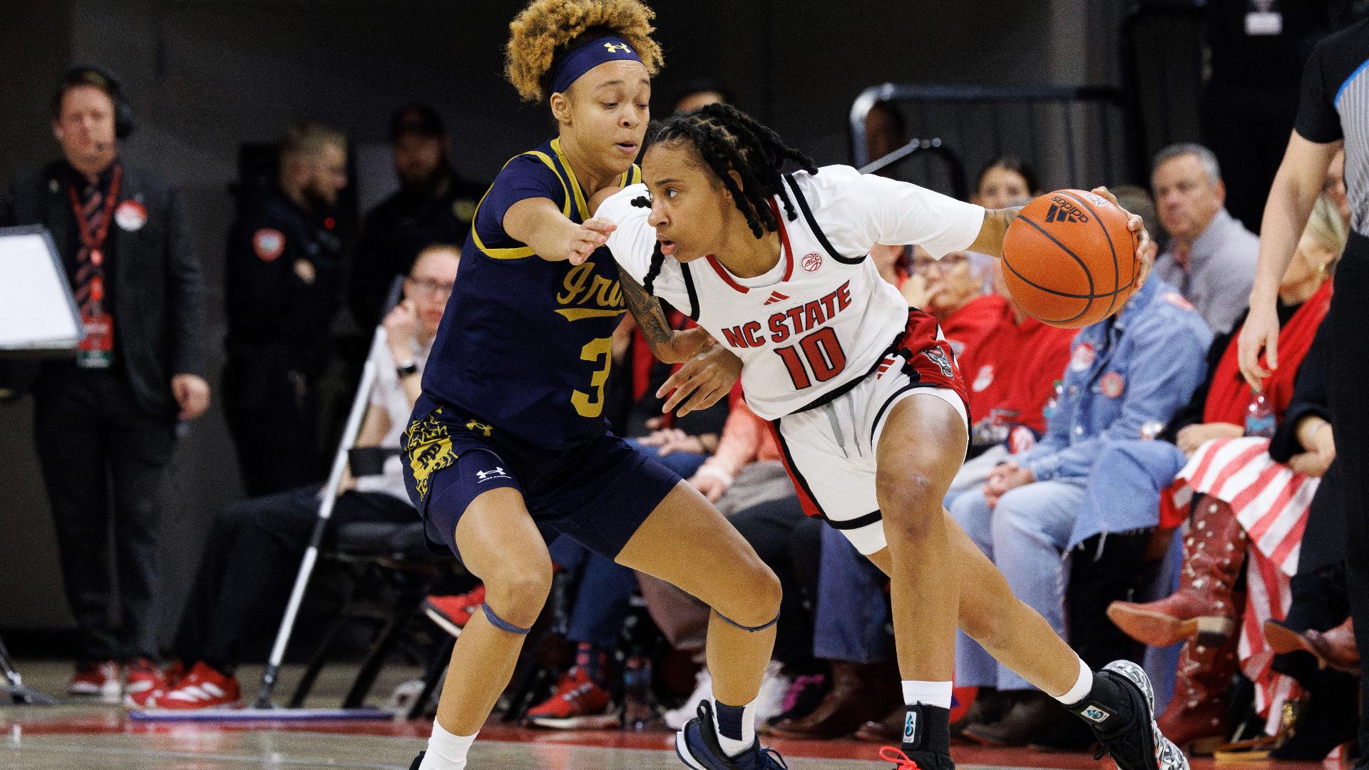 No. 8 NC State takes down No. 1 Notre Dame 104-95 in double-overtime ...