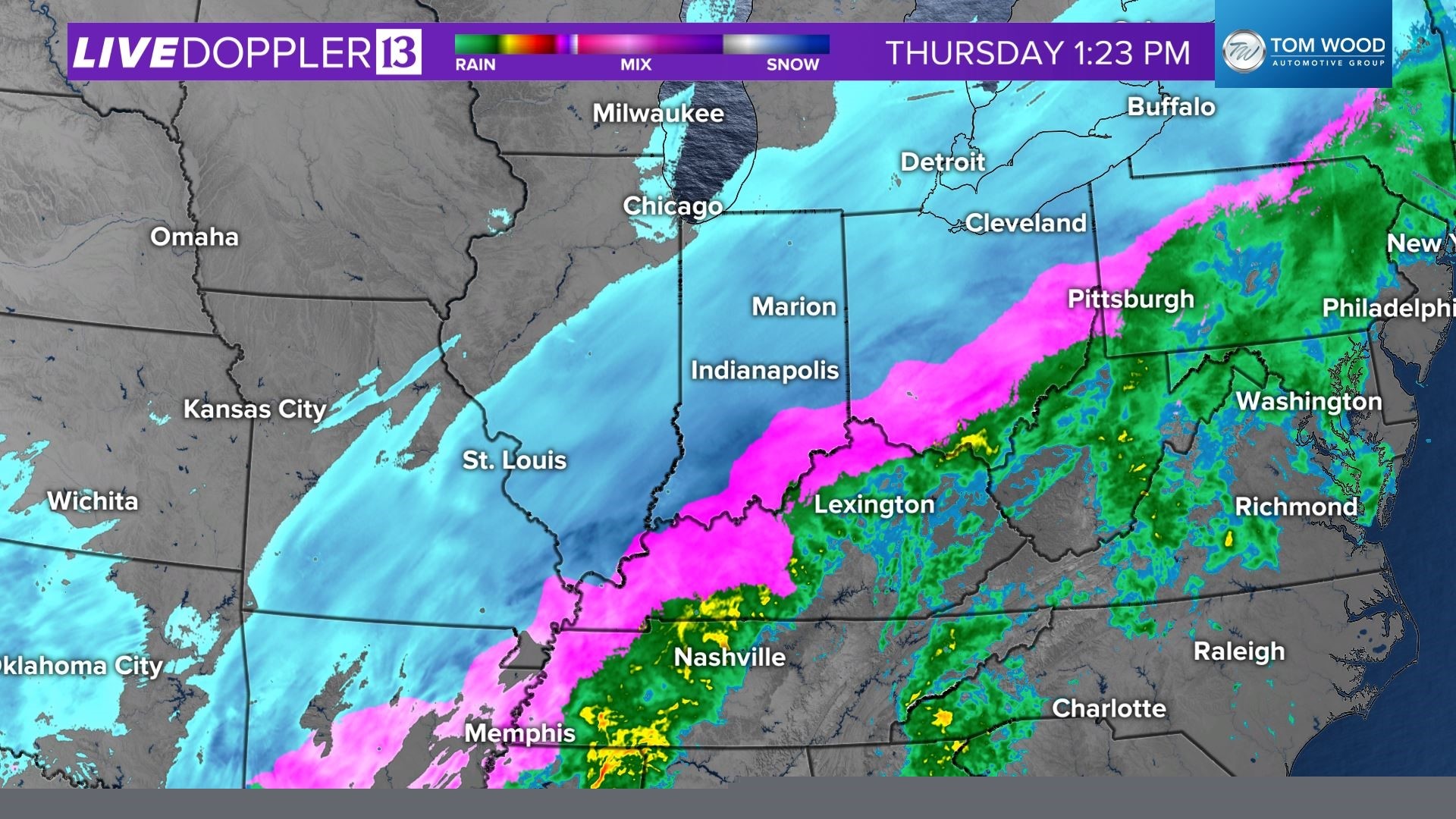 Winter storm radar update as of 2 p.m. Thursday | wthr.com