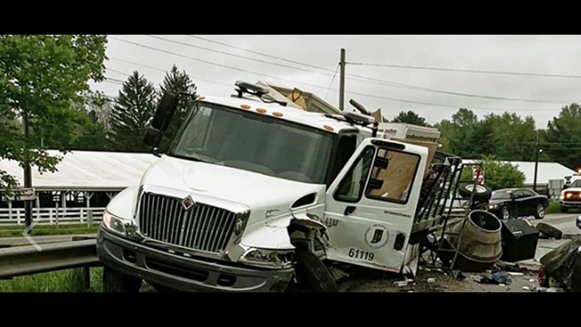 Police: Truck crossed center line and hit INDOT truck | wthr.com
