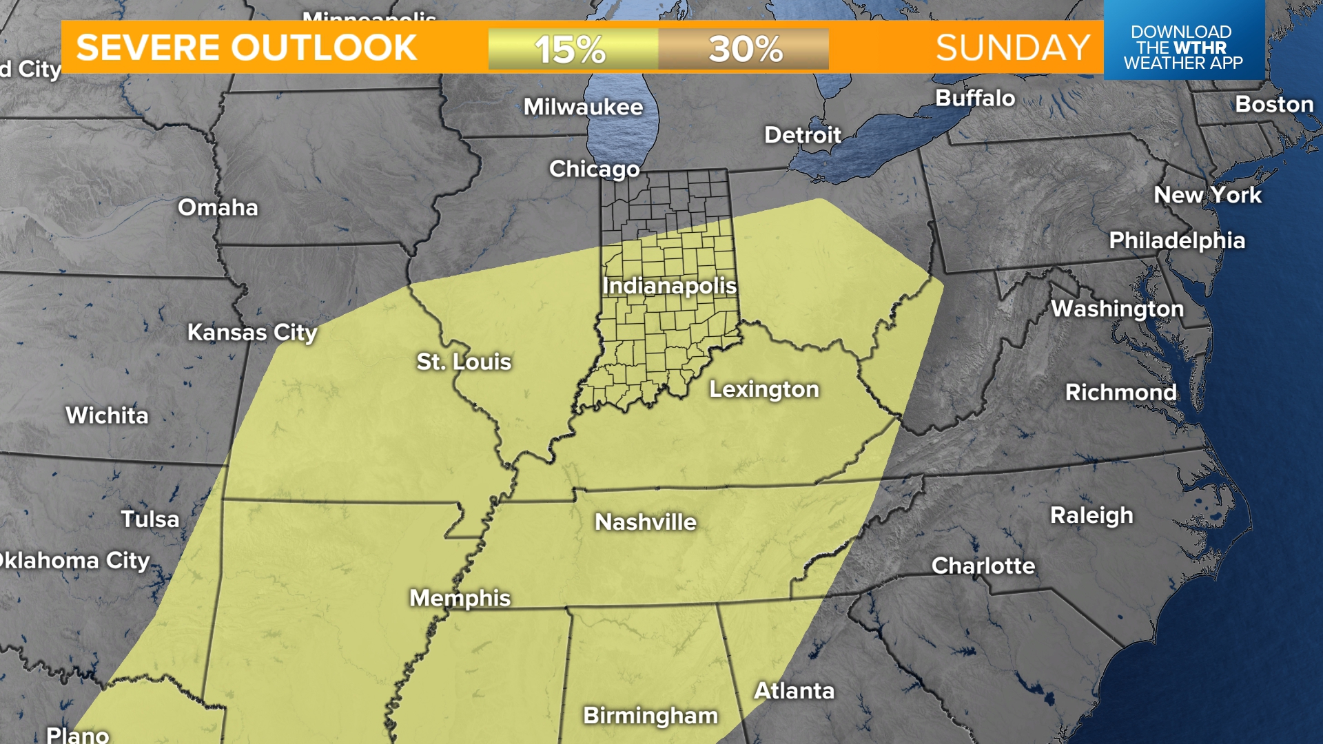 Early outlook for severe risk Sunday in central Indiana | wthr.com