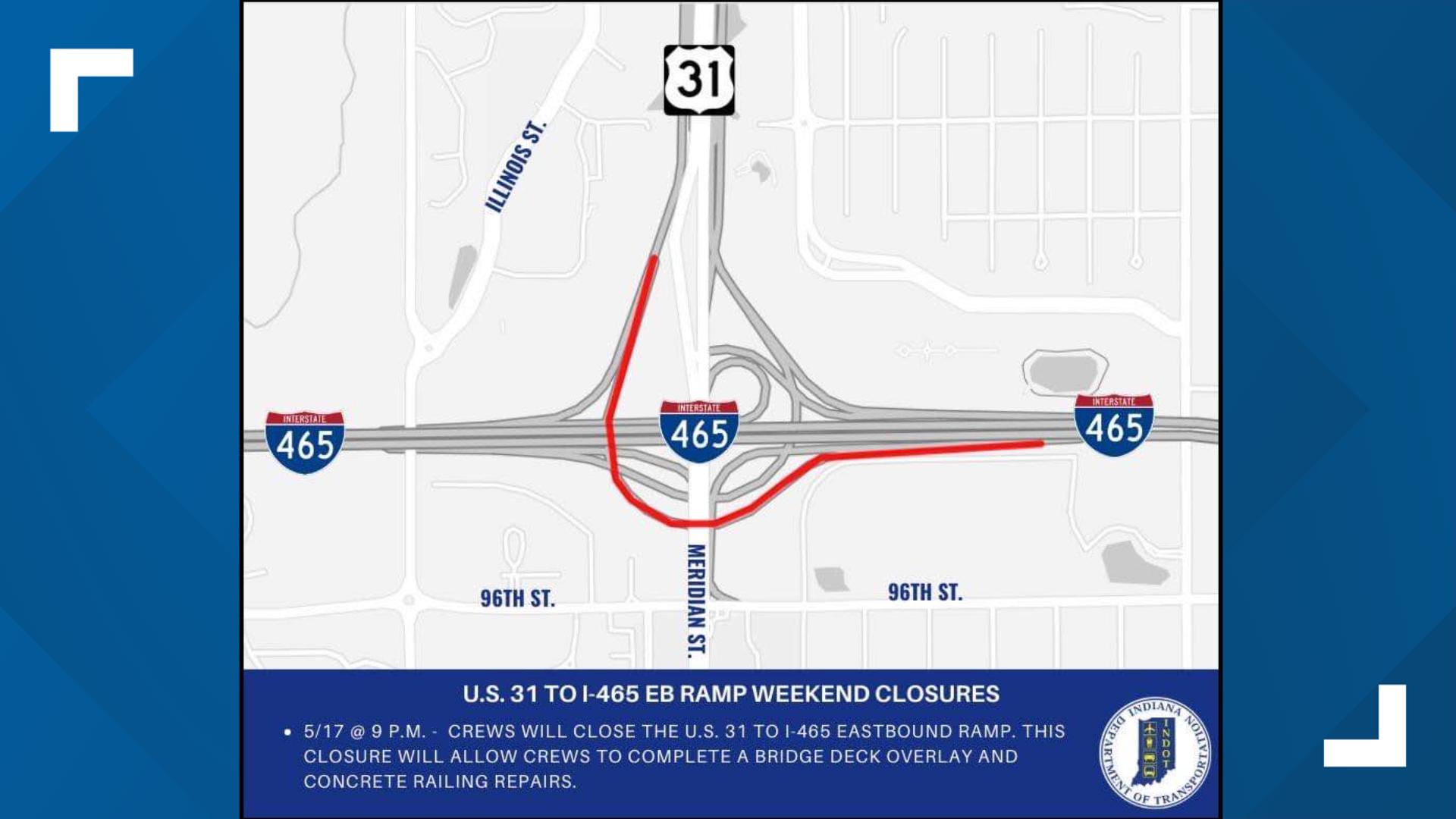 I-465 ramp closures begin Friday night | wthr.com