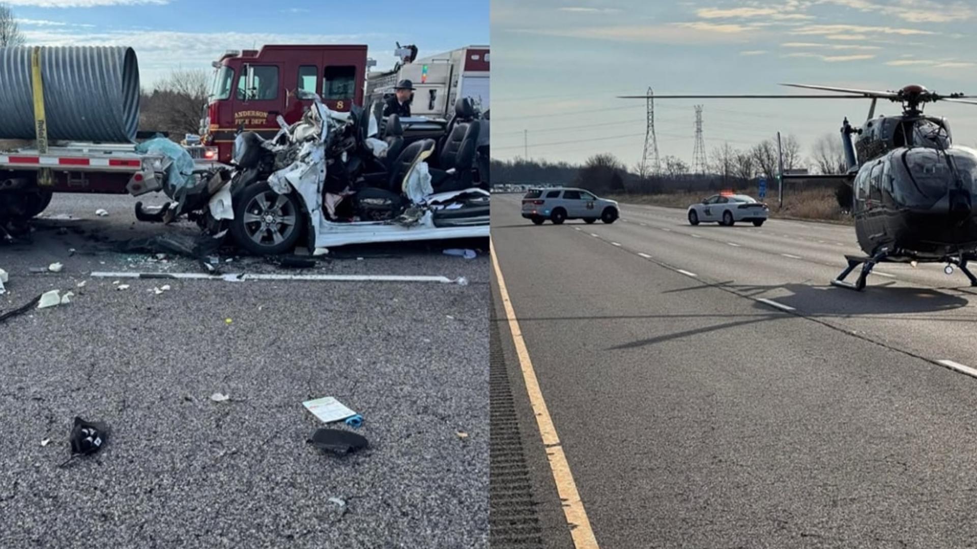 1 airlifted to Indy hospital after I-69 crash between car and semi near ...