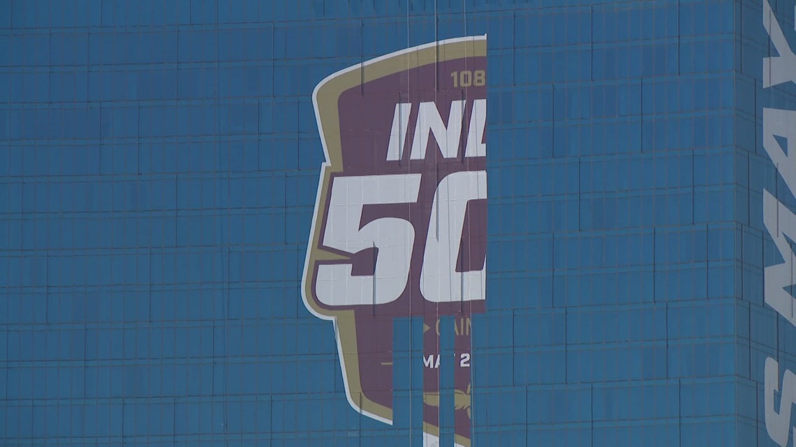 Indy 500 graphics go up on downtown's JW Marriott | wthr.com