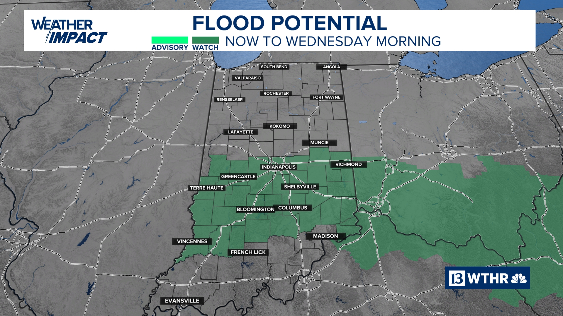 Flood Watch issued: “Rain Train” targeting central and southern Indiana ...
