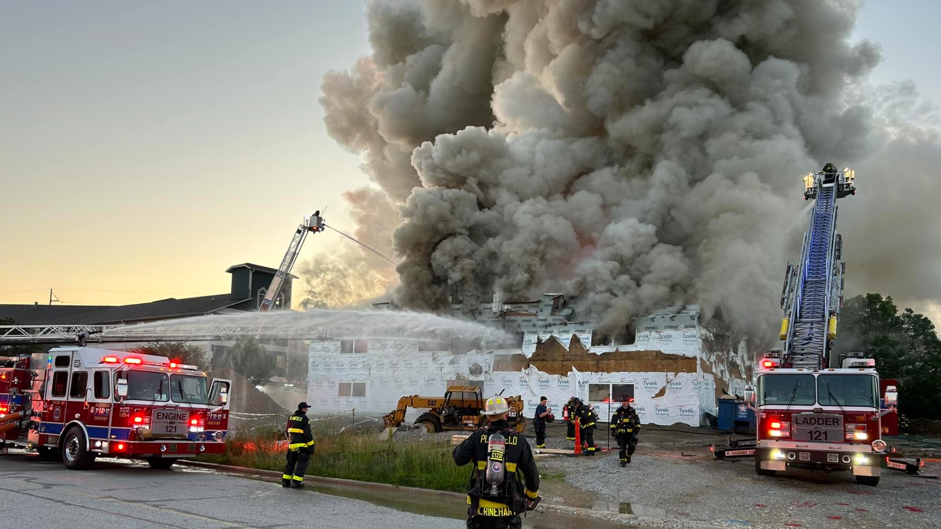 Plainfield hotel under construction goes up in 2-alarm fire | wthr.com