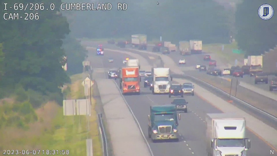 RAW VIDEO: INDOT cameras show crash at end of I-69 pursuit | wthr.com