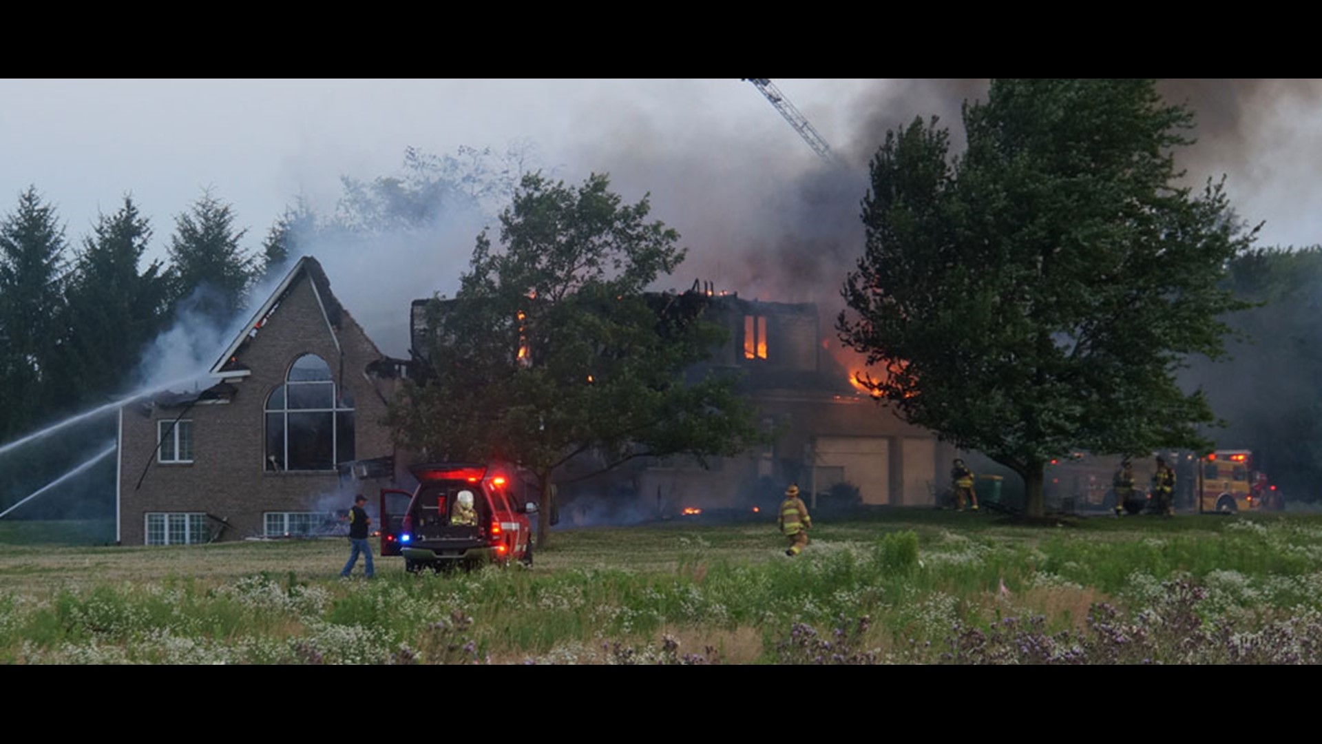 Multiple departments tackle large house fire near Westfield | wthr.com