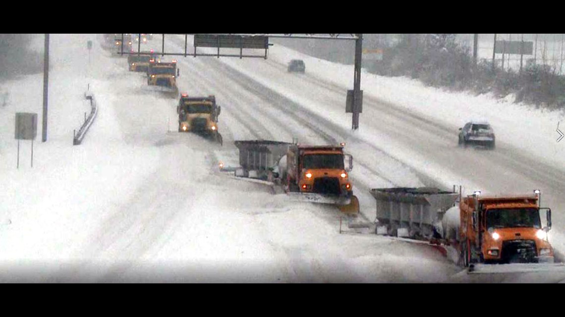 WATCH: INDOT stacks plows 7-deep to move snow near South Bend | wthr.com