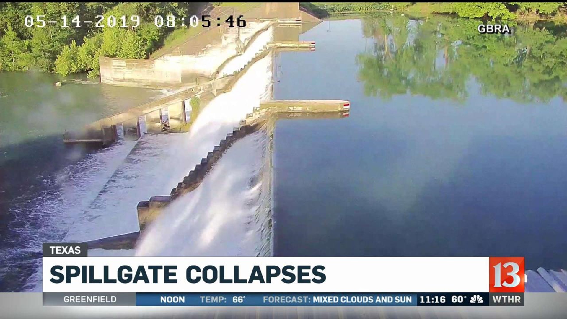 Texas spill gate collapse caught on camera | wthr.com
