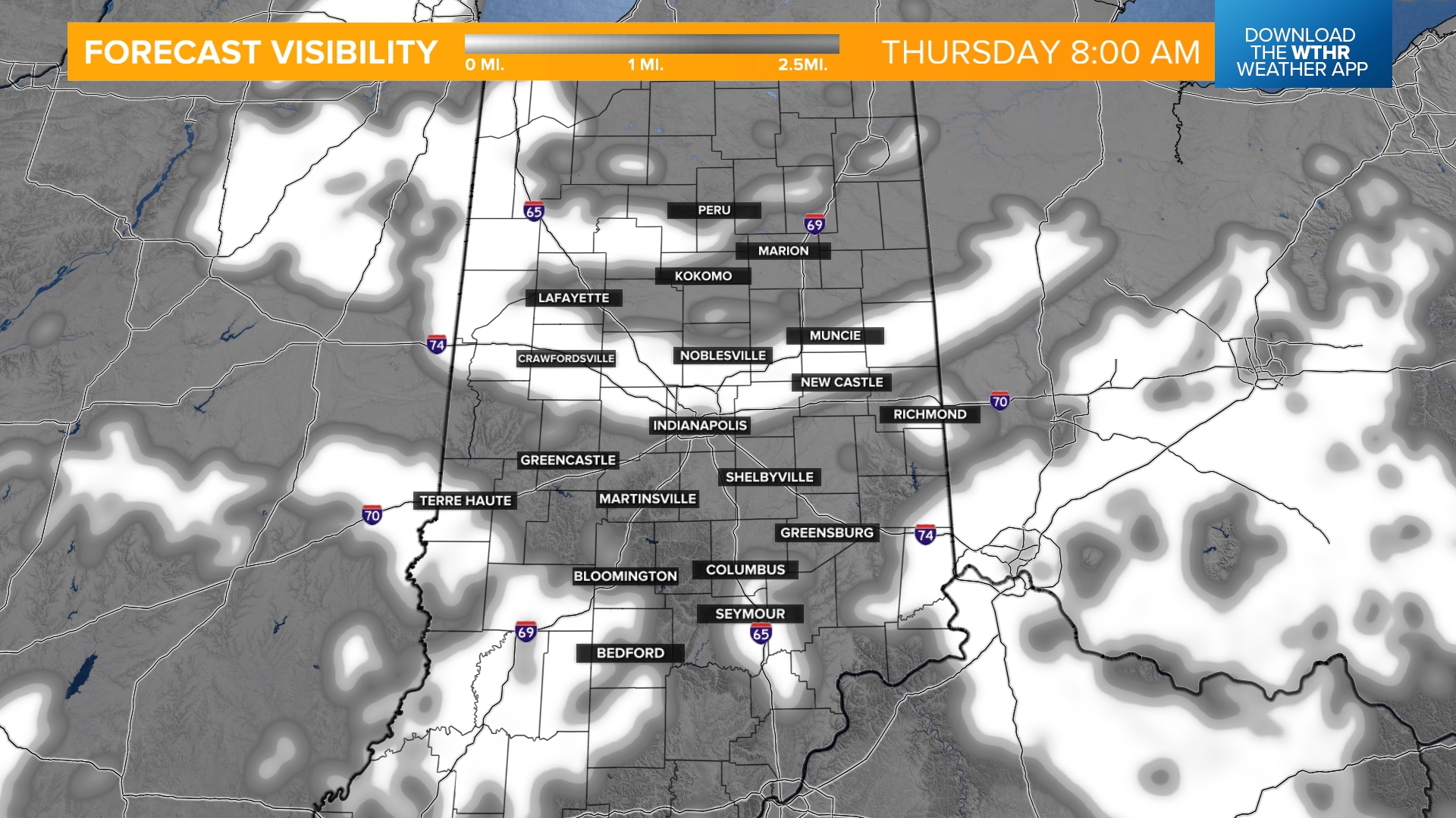 Visibility is dropping Thursday morning as fog thickens across Indiana ...