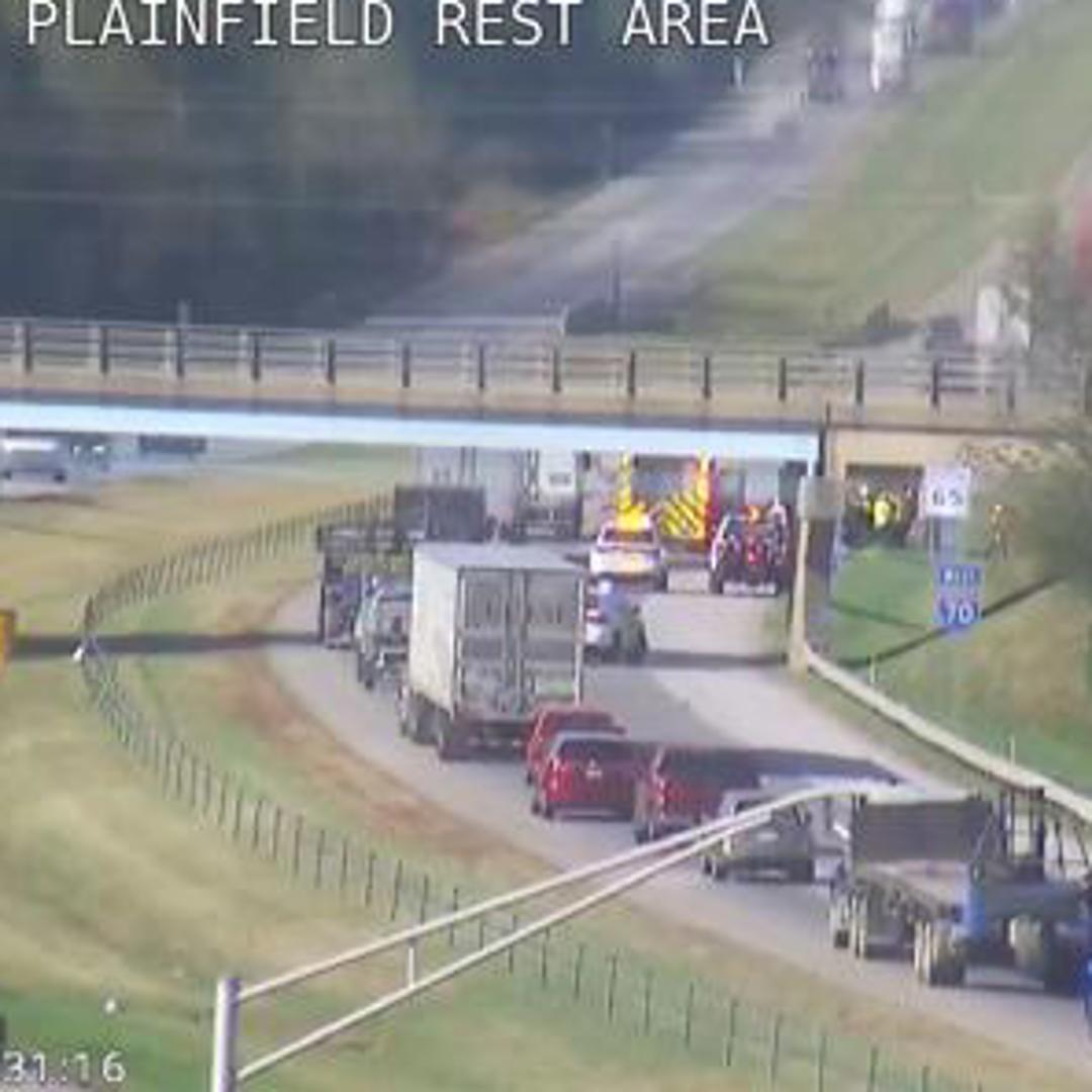 INDOT worker hospitalized after truck struck by another vehicle on I-70 ...