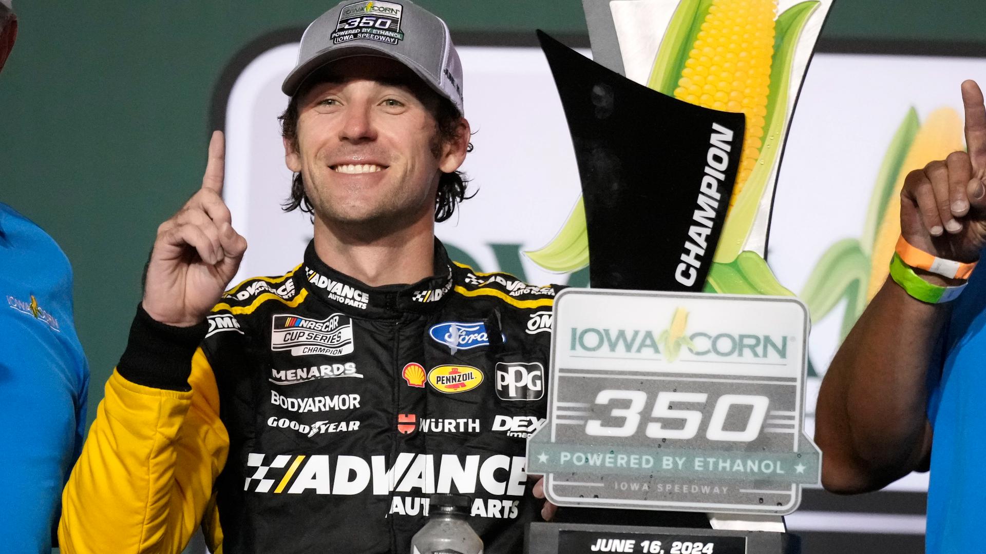 Blaney wins inaugural NASCAR Cup Series race at Iowa Speedway | wthr.com