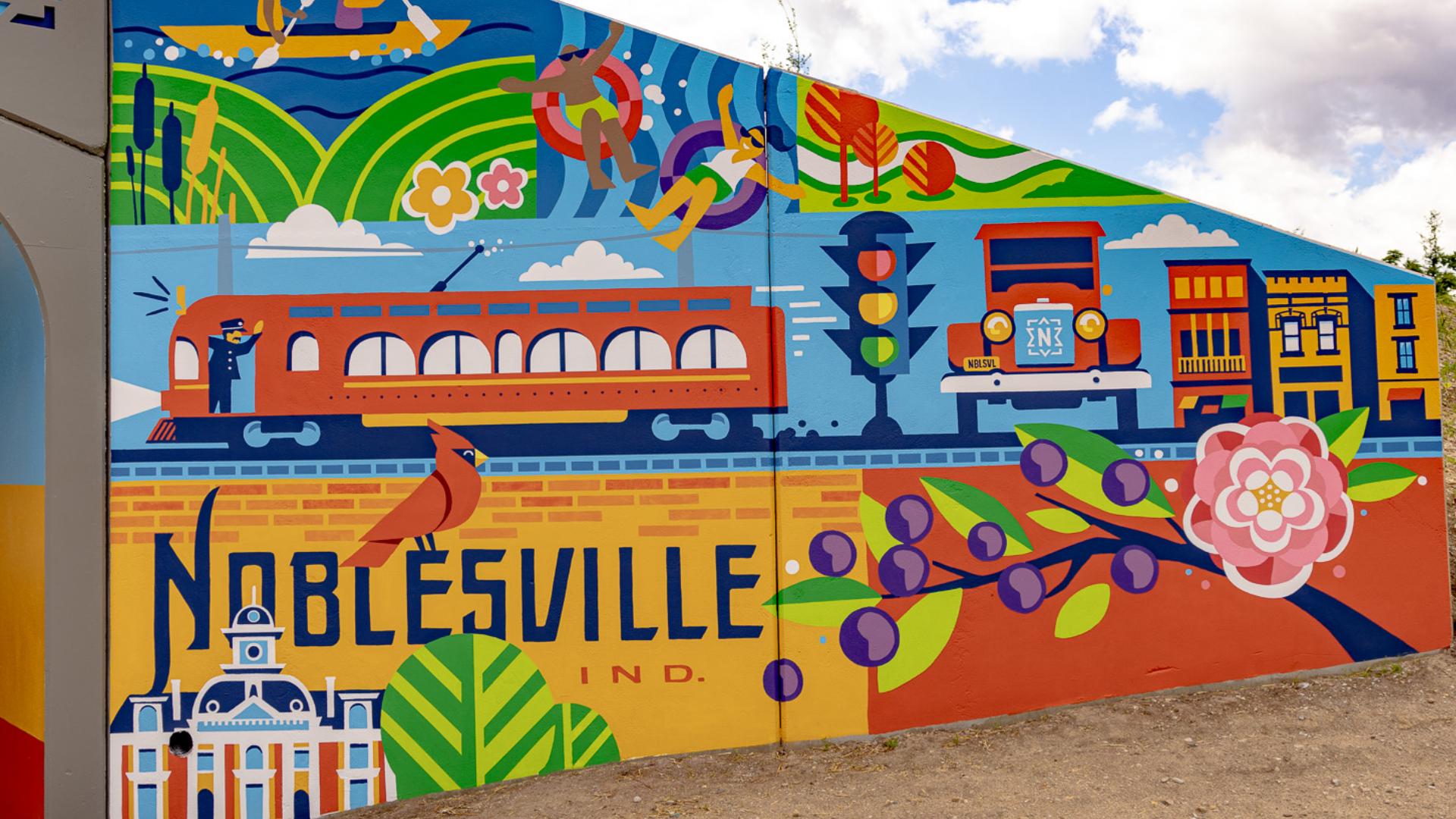 Noblesville unveils new mural on pedestrian tunnel | wthr.com