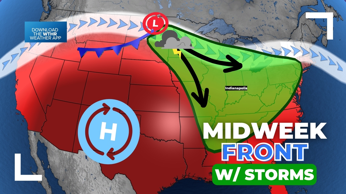 A stronger front will bring storm chances to Indiana this week | wthr.com