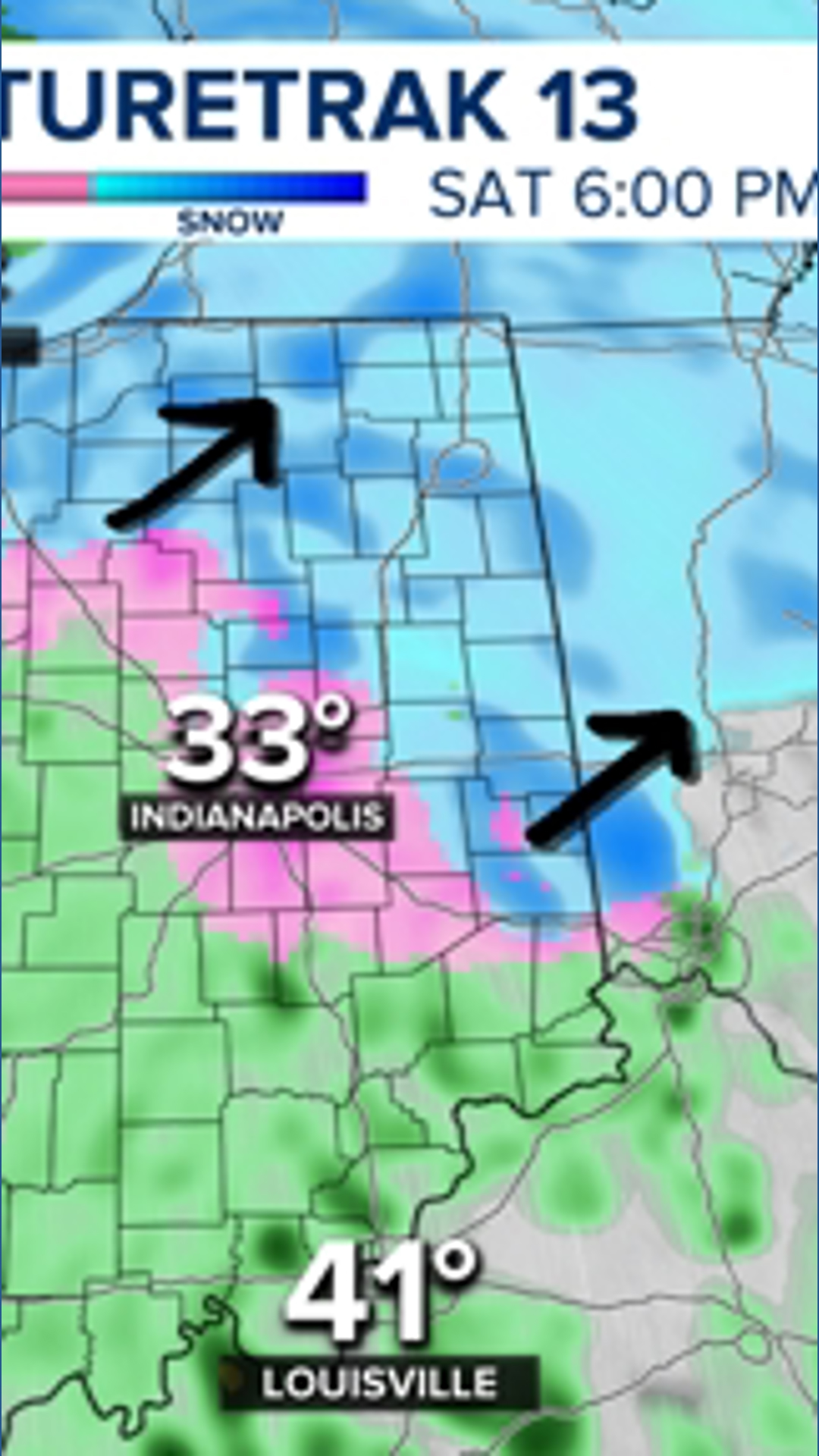 Tracking heavy, slushy snow changing to rain across Indiana Saturday PM ...