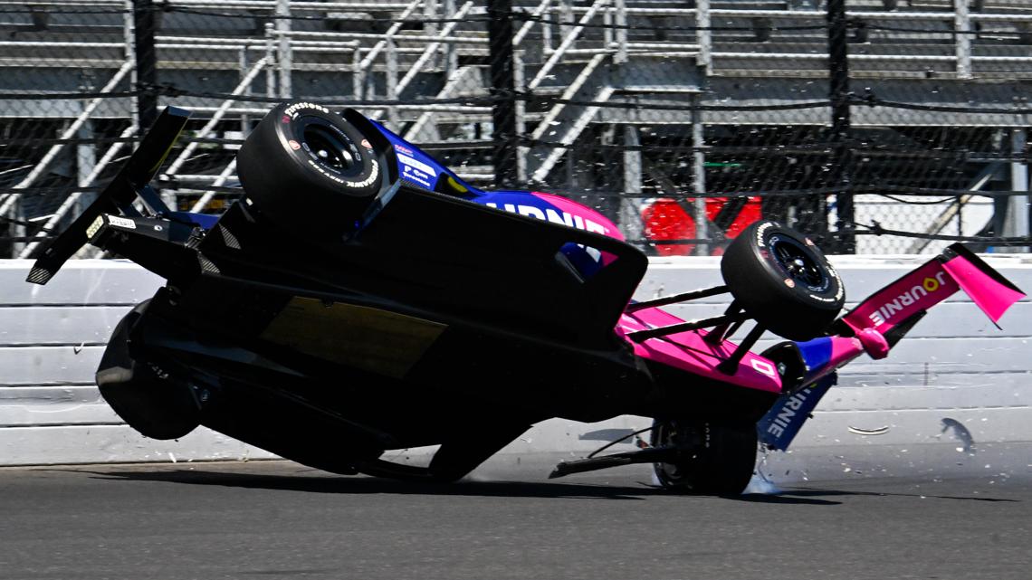 Kyffin Simpson crashes during Indy 500 practice May 16 | wthr.com