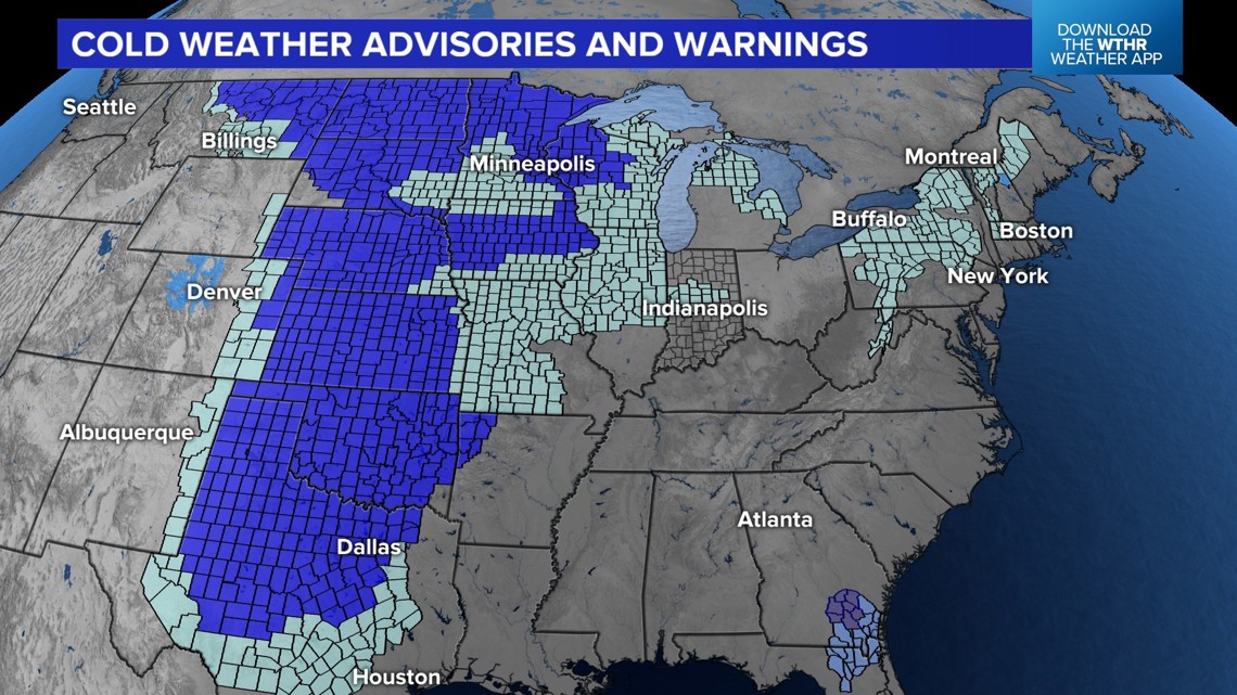 Cold weather warnings, advisories | Feb. 17, 2025 | wthr.com
