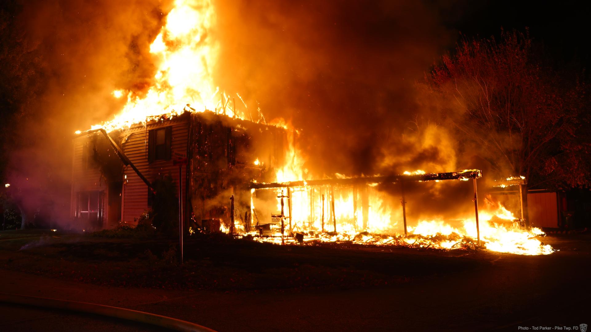 2 hospitalized after fire destroys north Indy condos | wthr.com
