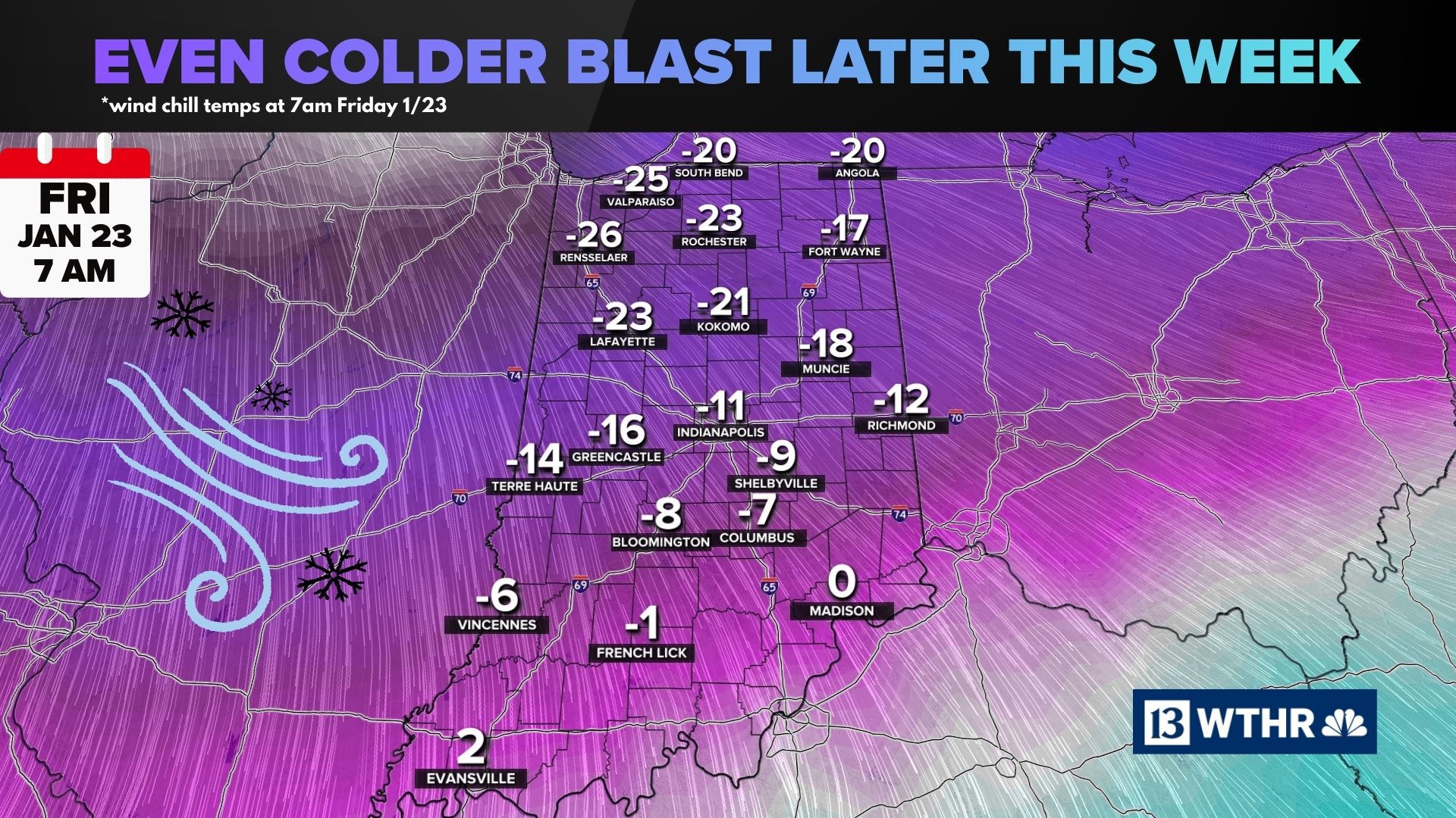 Sub-zero wind chills later this week could be followed by weekend snow ...