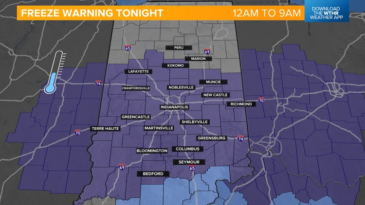 Frost and freeze warning issued tonight for Indiana | wthr.com