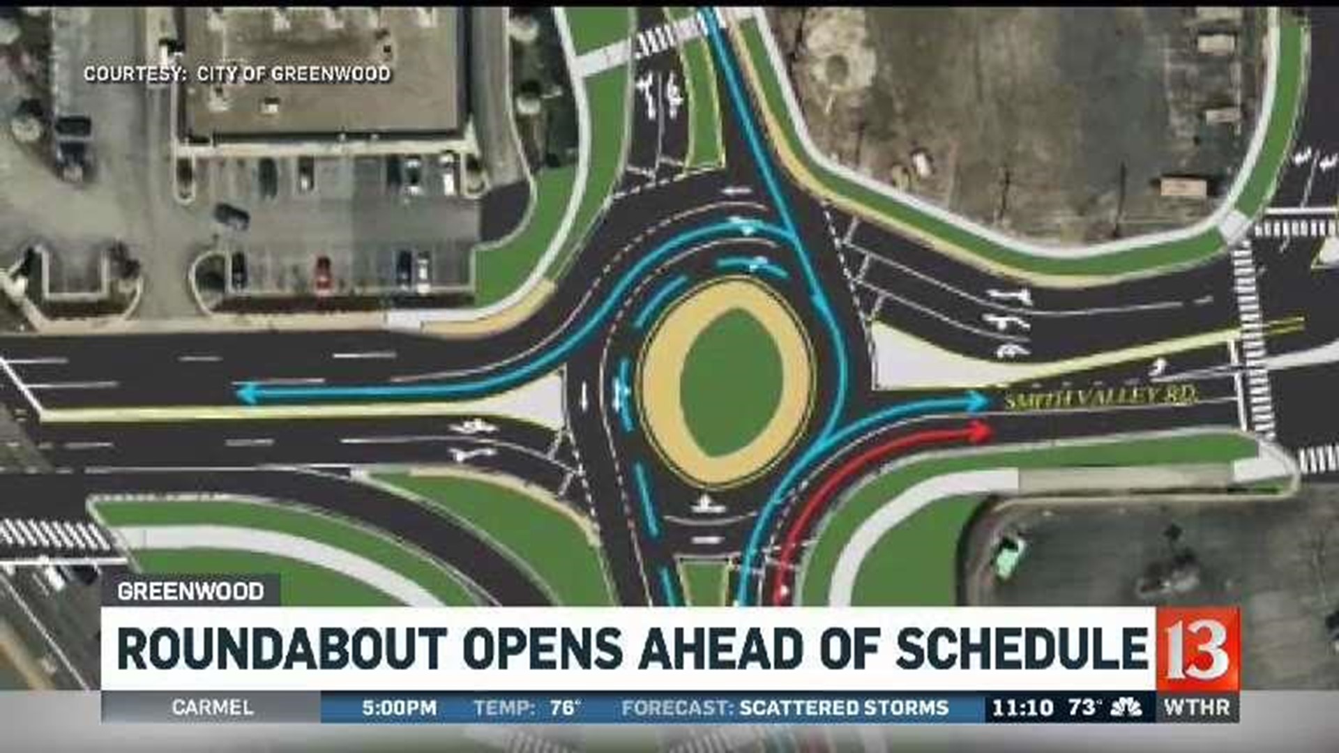 Greenwood roundabout at Smith Valley and Madison Ave opens early | wthr.com