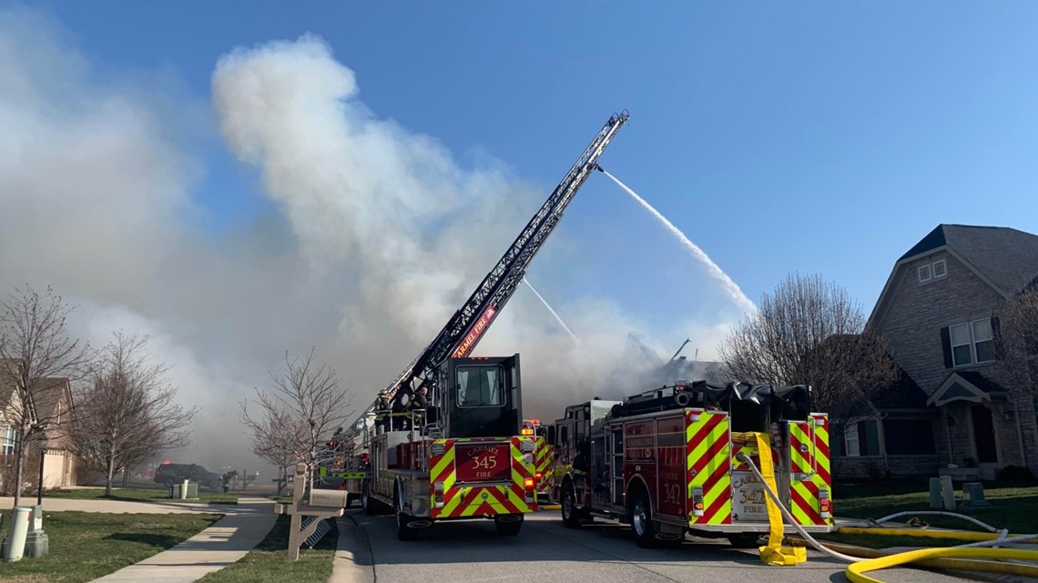 Carmel firefighters battle large house fire | wthr.com