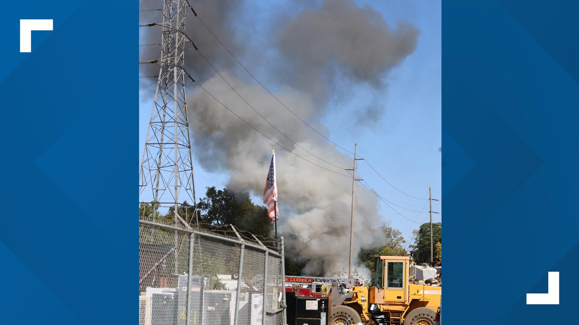Smoke visible for miles as crews battle fire at Indianapolis scrap ...