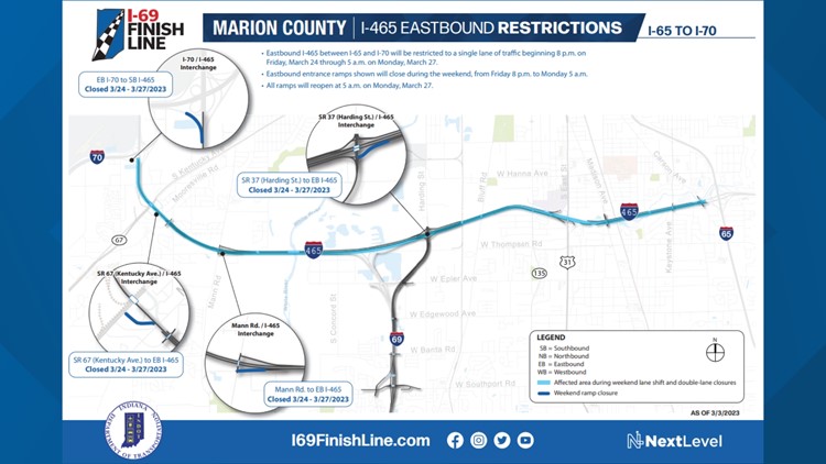 INDOT plans expected to impact I-465, North Split weekend travel | wthr.com