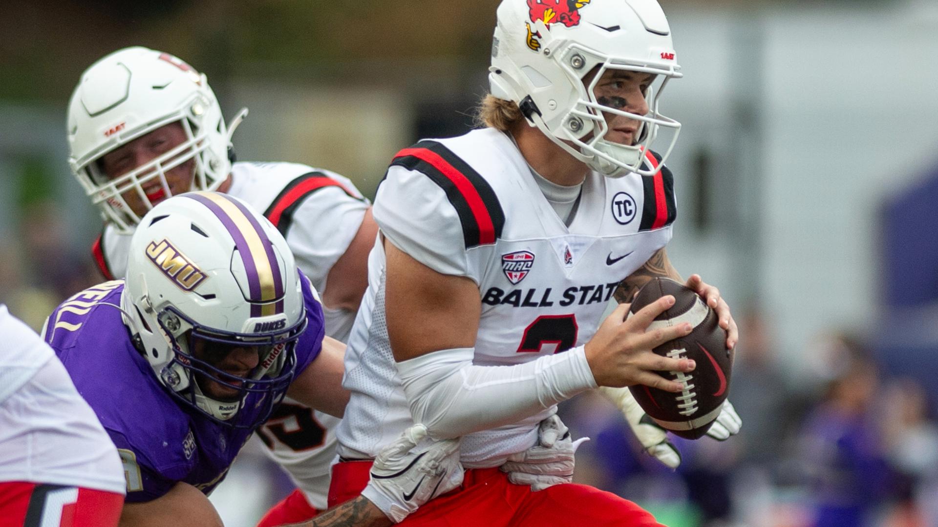 Ball State falls to James Madison 63-7 | wthr.com