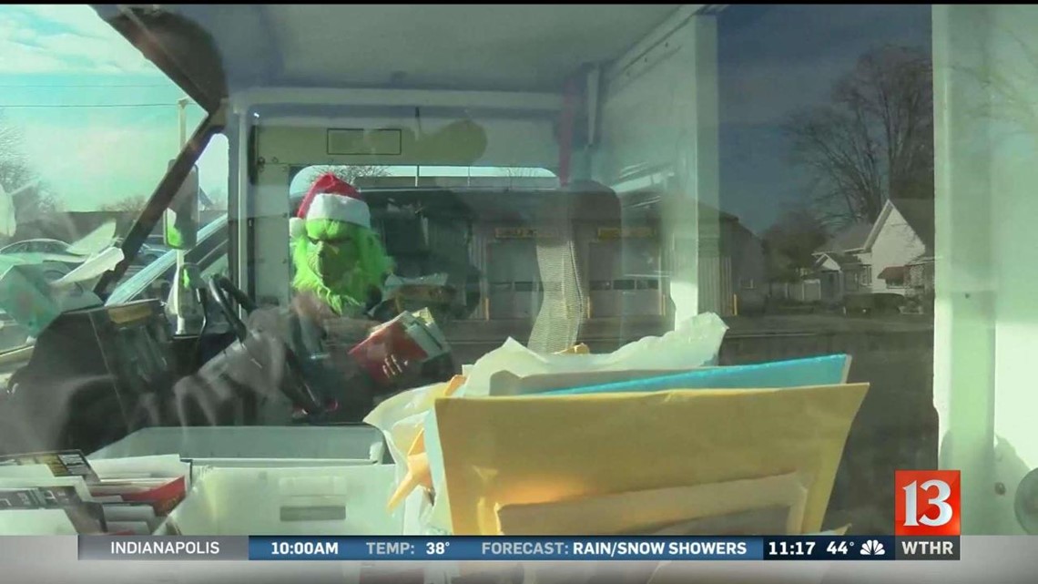 Mail Carrier dressed as the Grinch | wthr.com