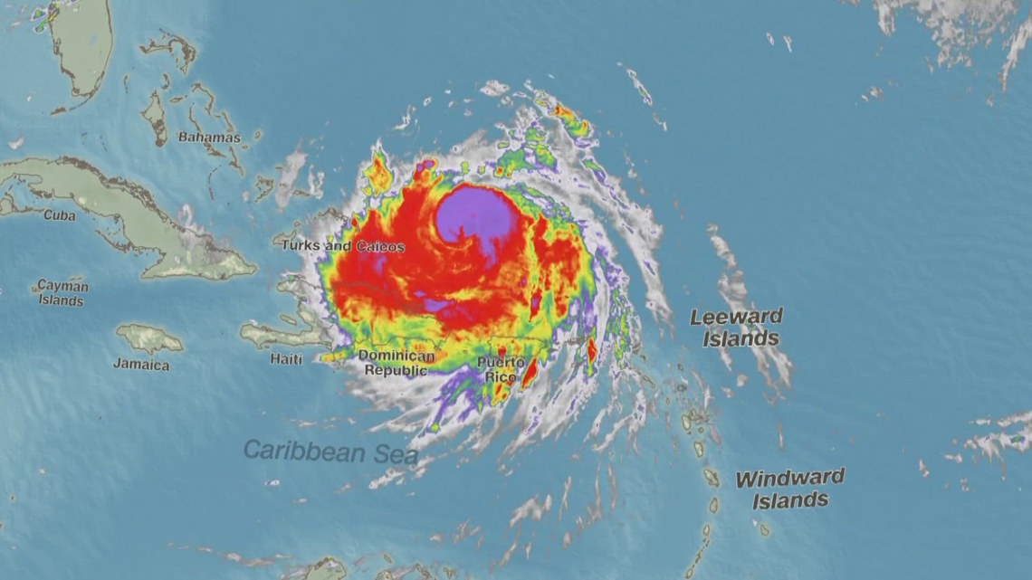 Category 3 Hurricane Erin passes north of Puerto Rico with 130 MPH ...