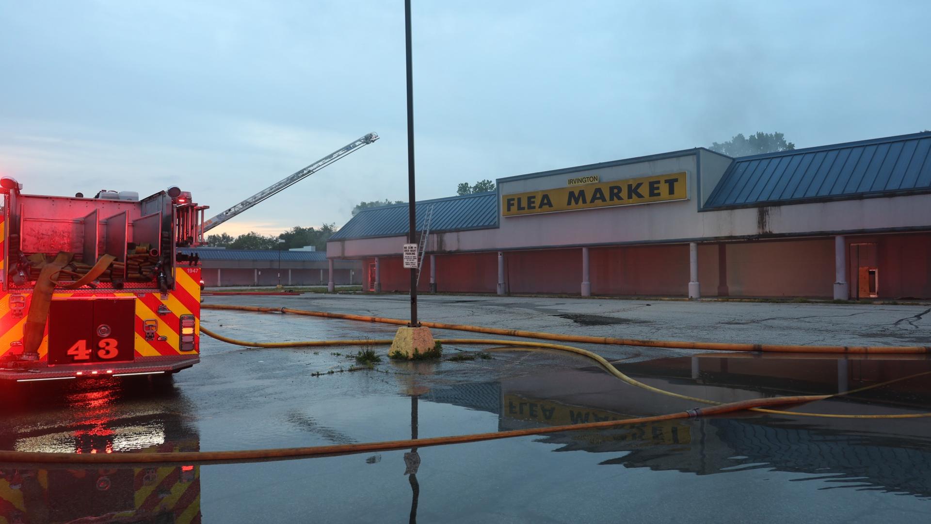 IFD crews battle large fire at former Washington St. Flea Market | wthr.com