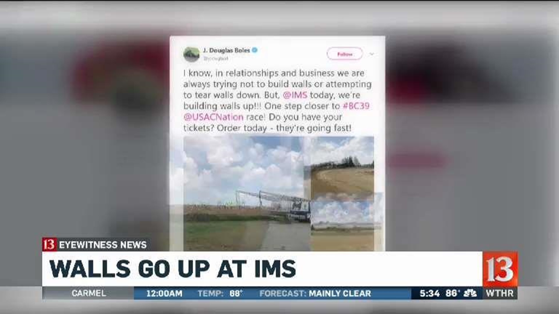 Boles: Walls going up around new dirt track at IMS | wthr.com