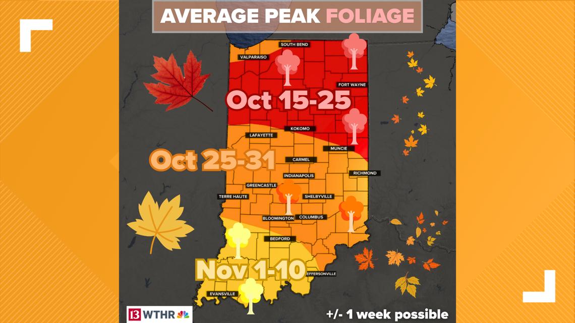 Indiana fall foliage peak: When leaves change color on average | wthr.com