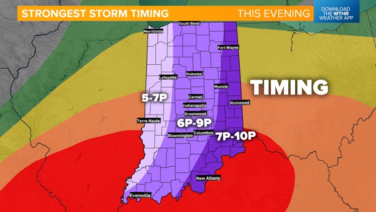Severe storms likely after 4 p.m. today in Indiana: Tornadoes, hail and ...