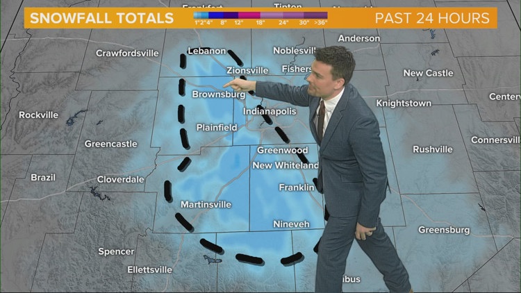 Heavy lake-effect snow band arrives around Indianapolis last night ...