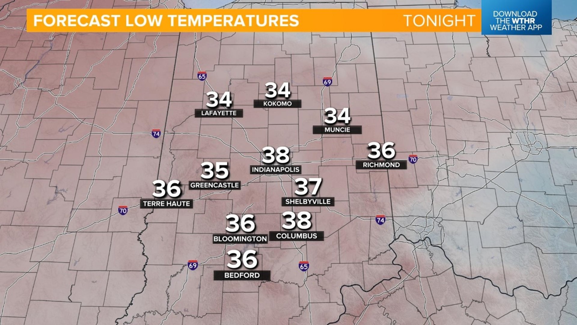 20-degree temperature drop Monday, Oct. 17 in central Indiana | wthr.com
