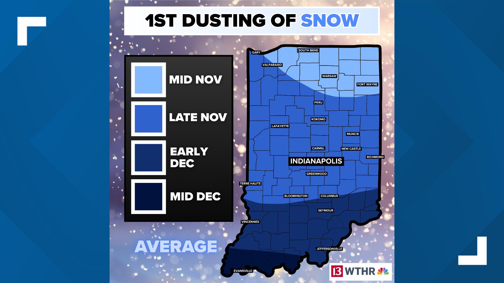 When will it snow for the 1st time this winter in Indiana? | 13Weather ...