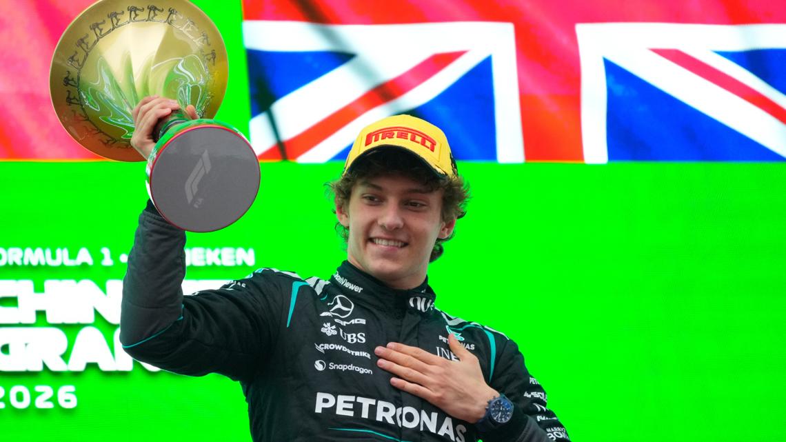 Record-breaking Kimi Antonelli starts on pole for F1's Chinese Grand ...